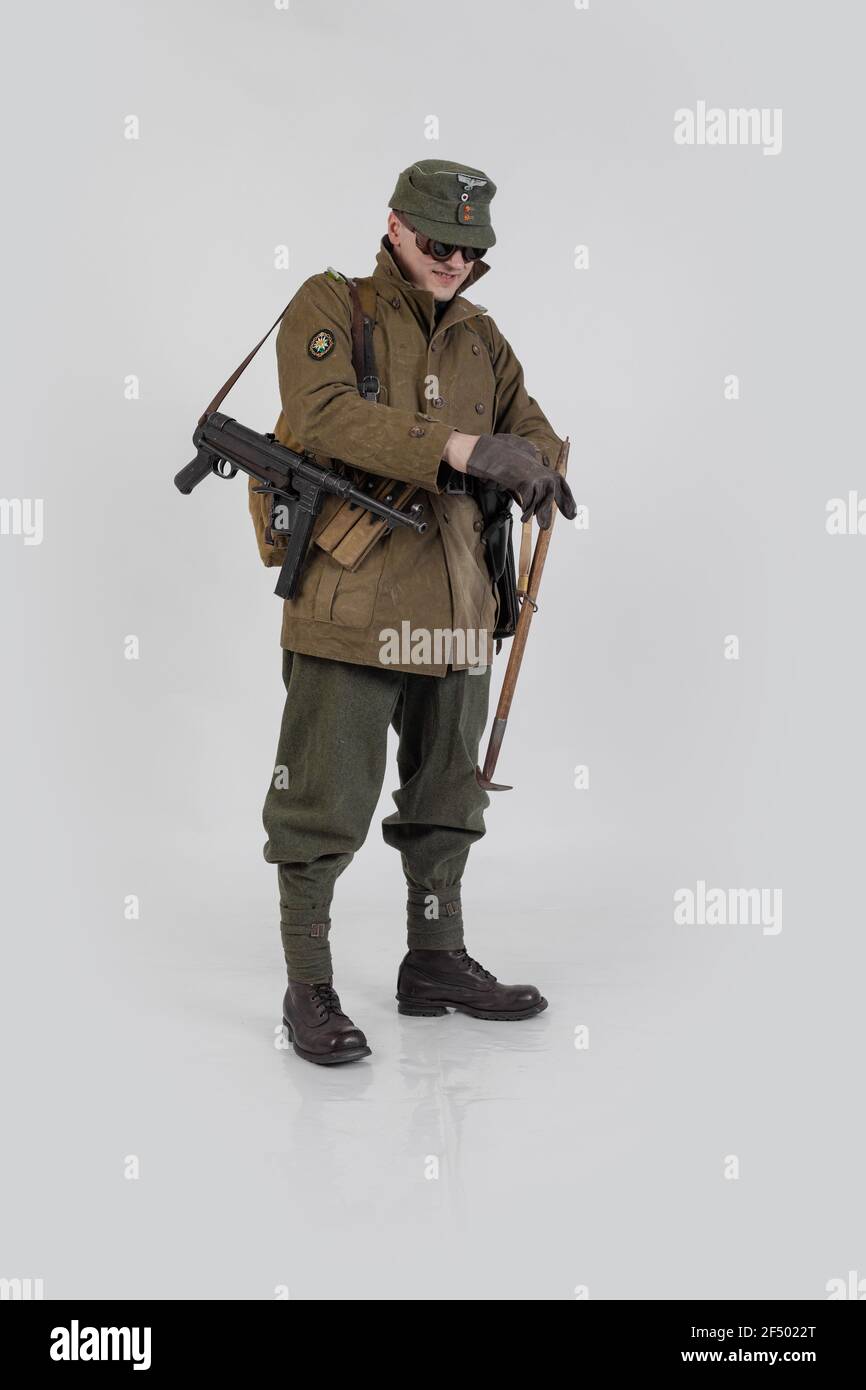 Male actor in the winter military uniform of an german hi-res stock ...