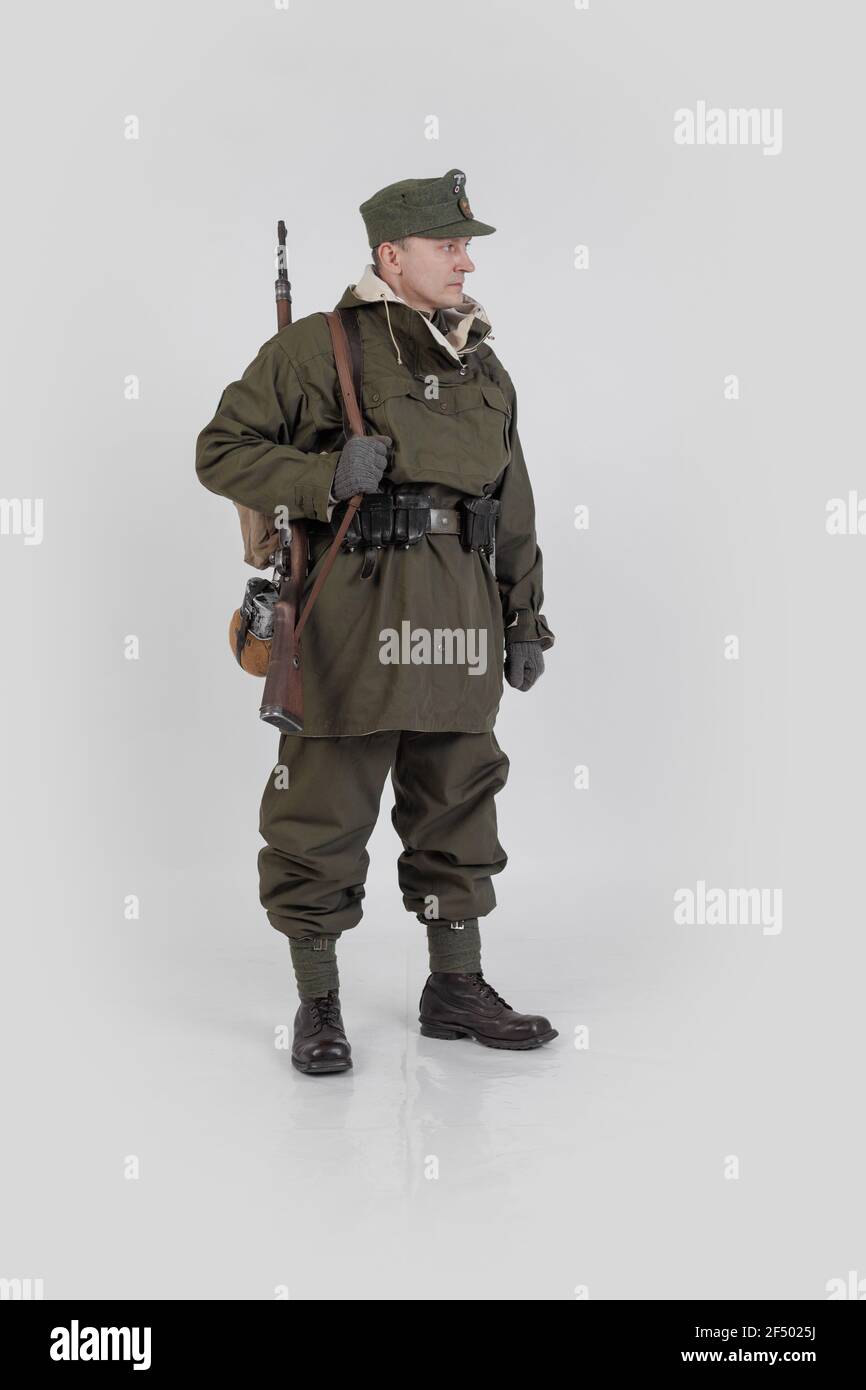 Male actor in the uniform of a German army officer during World War II ...