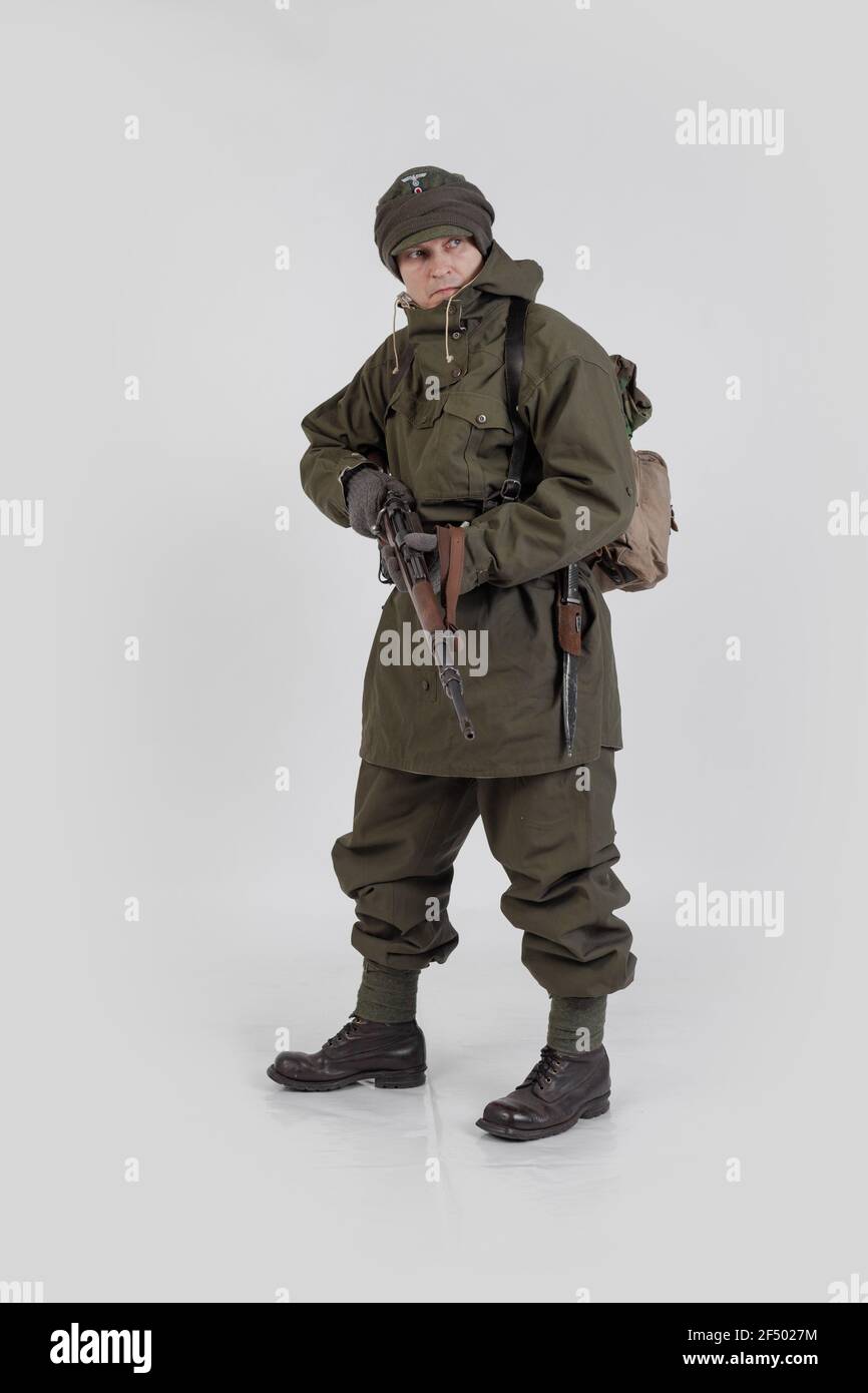 Male actor in the uniform of a German army officer during World War II ...