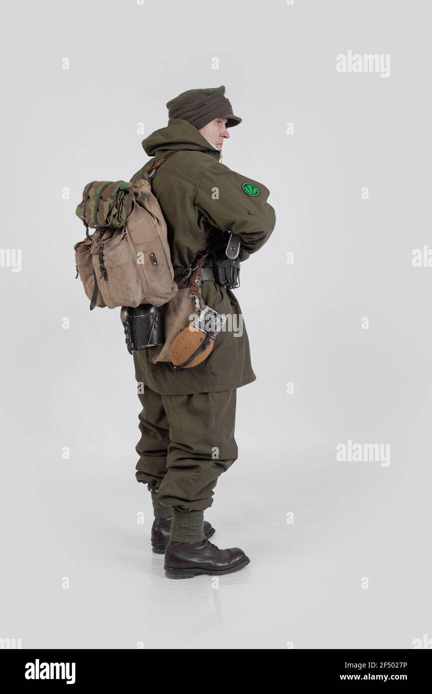 Male actor in the uniform of a German army officer during World War II ...