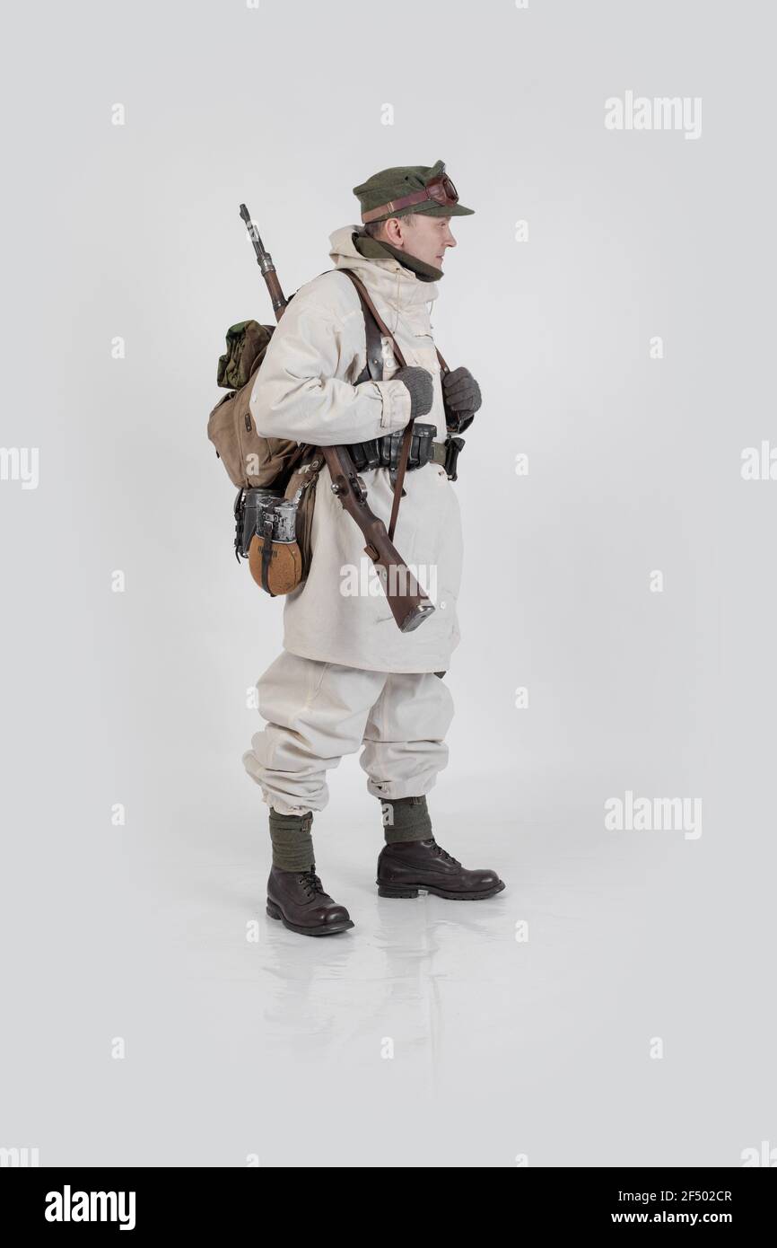 Male actor in the winter military uniform of an german hi-res stock ...