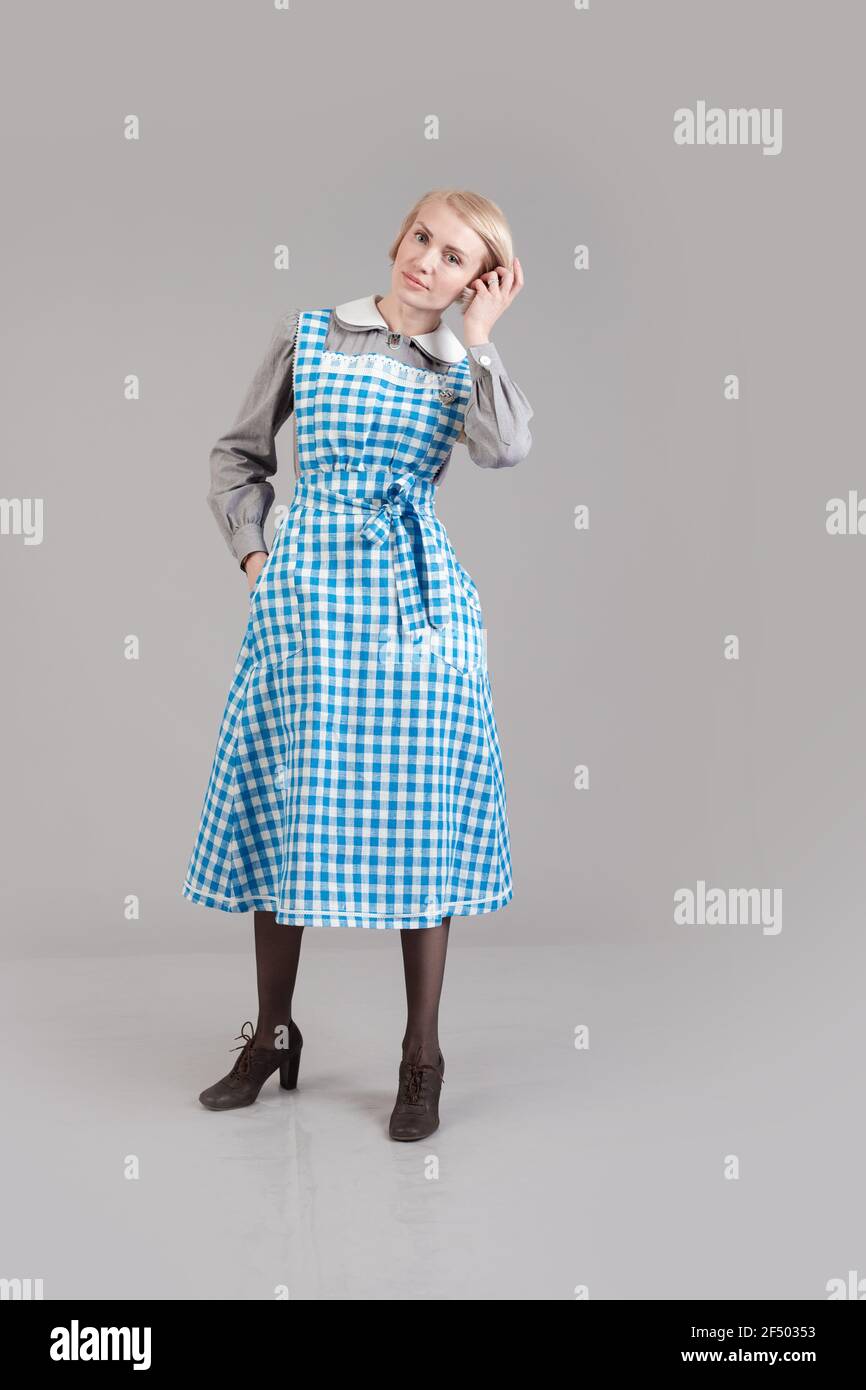 Woman actor reenactor in historical clothes RAD of the German fashion ...