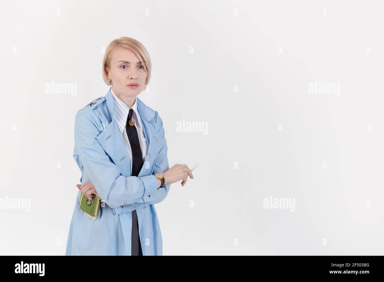 Woman actor reenactor in historical clothes rad of the German fashion ...