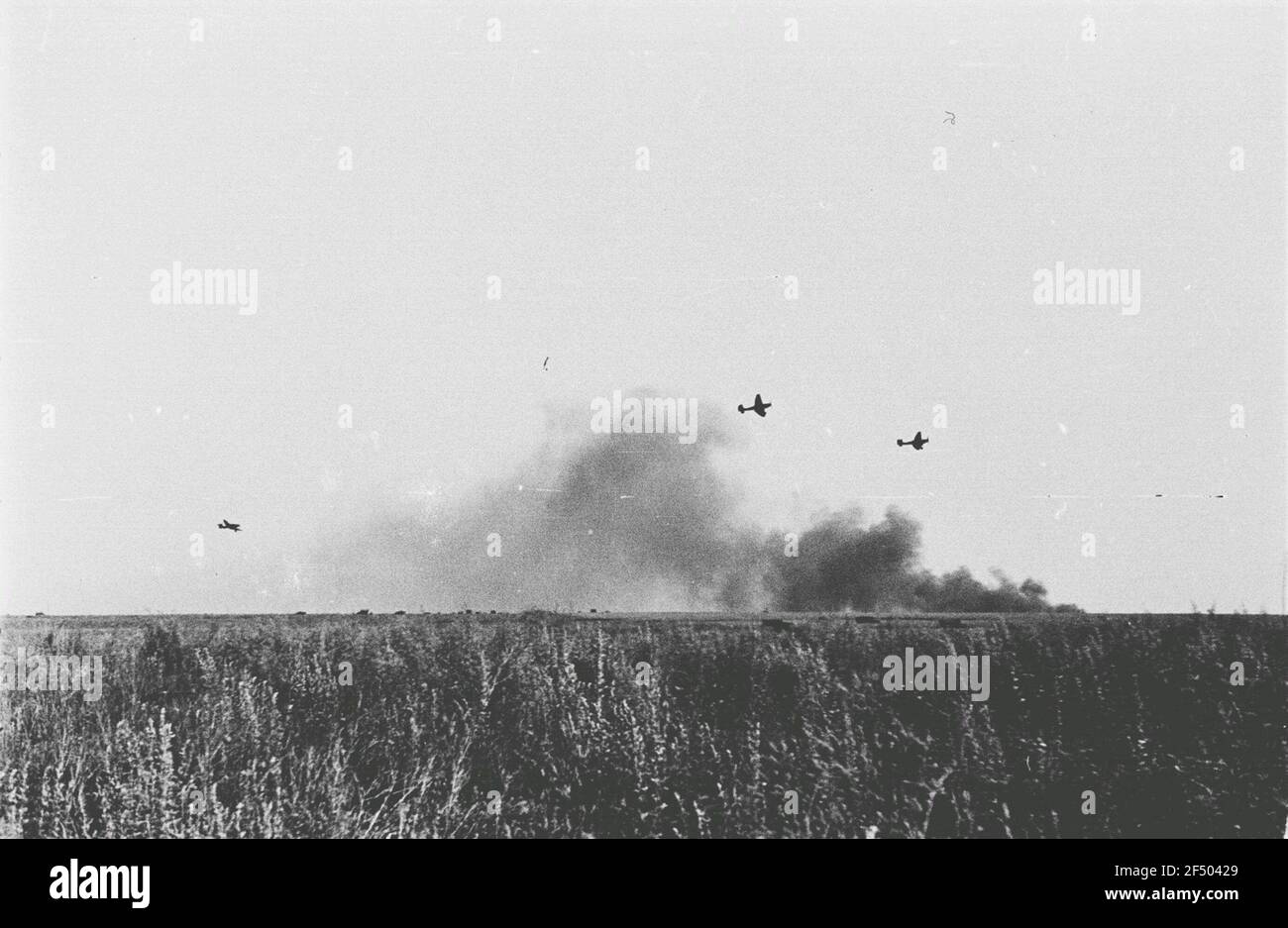 Second World War. Front pictures. Russia, Oblast Tver. Air raid Stock ...