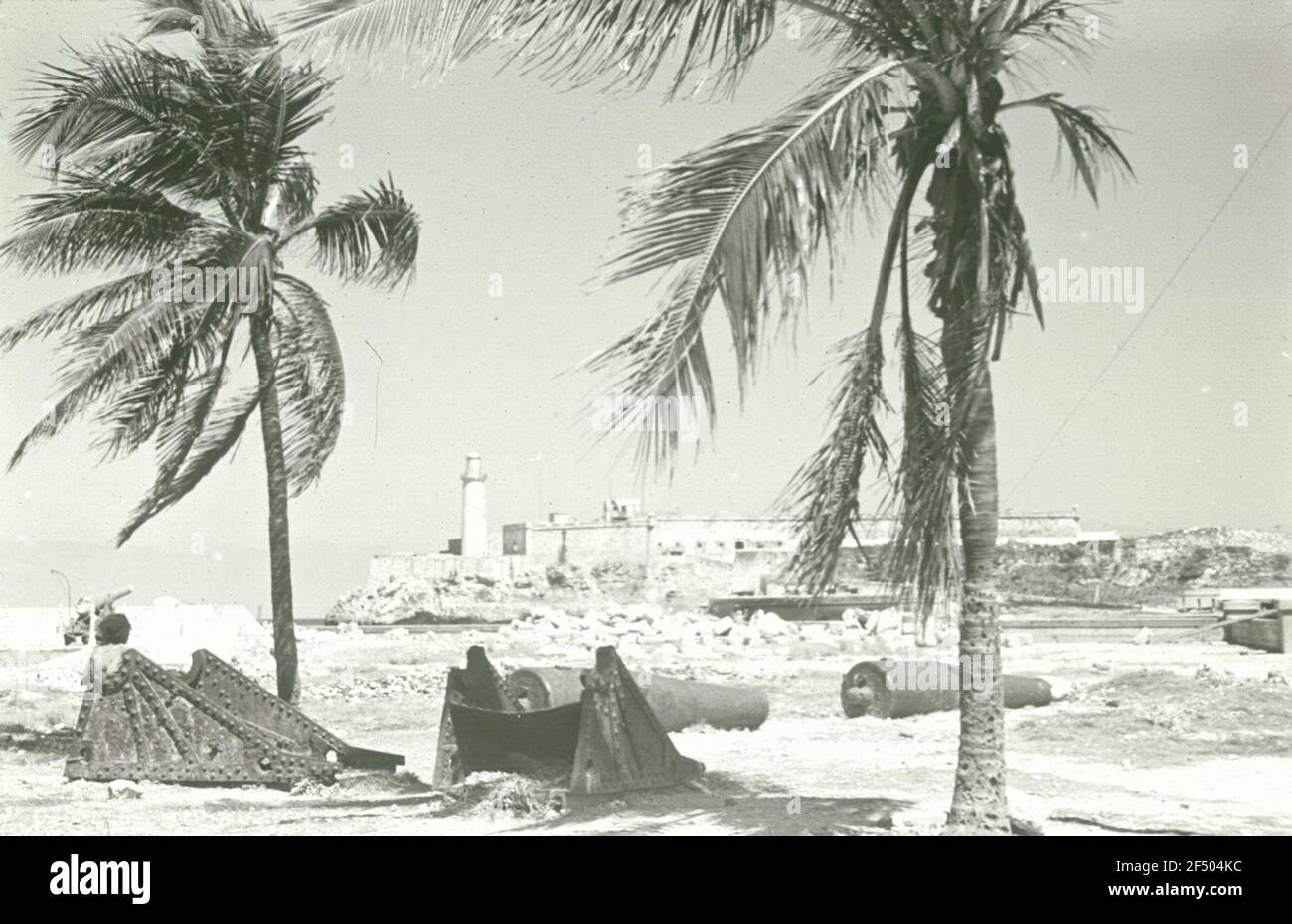 Travel photos. Coastline with lighthouse, residues of a fortification ...
