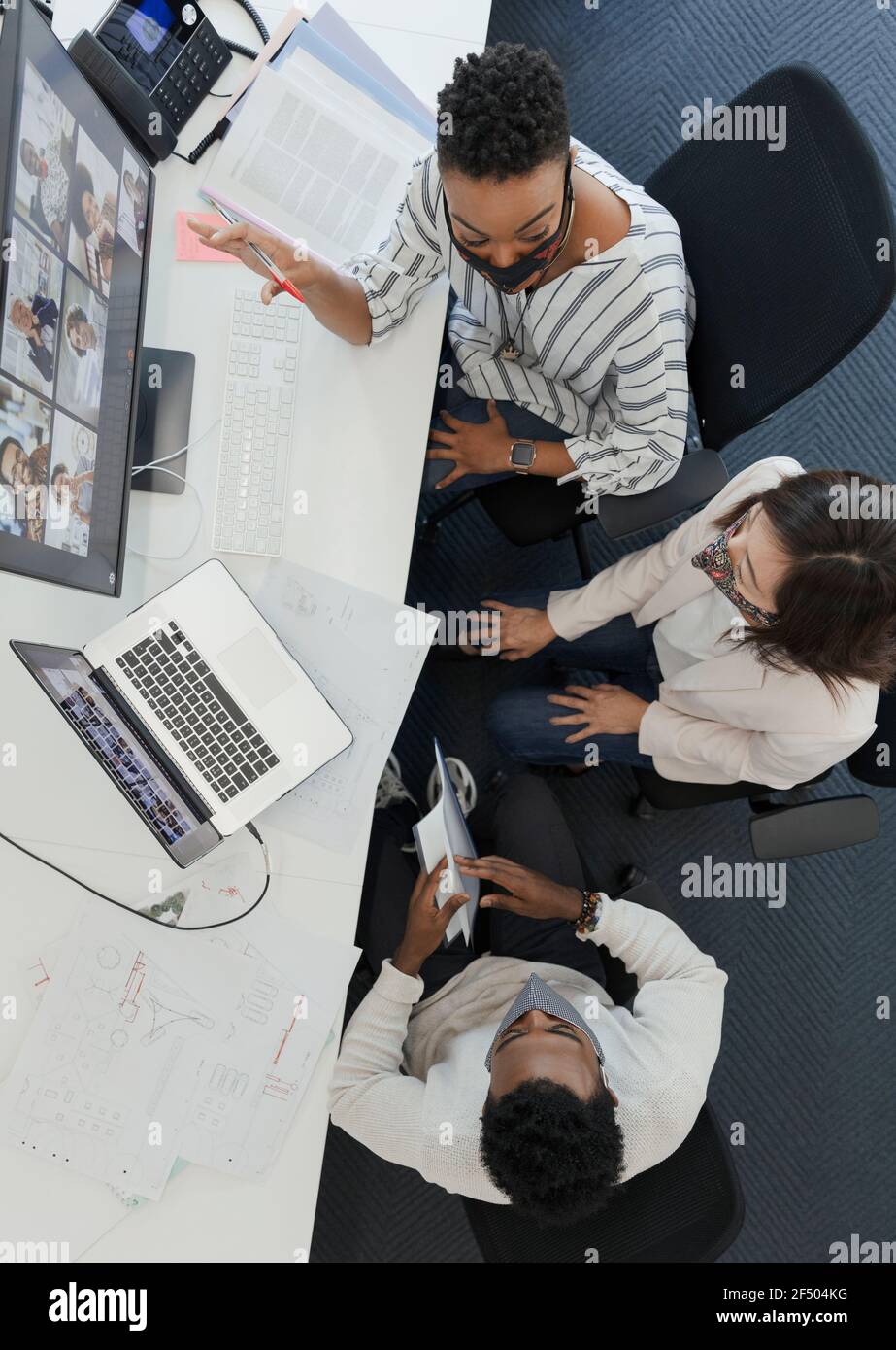 Business Video Conference Masks High Resolution Stock Photography and ...