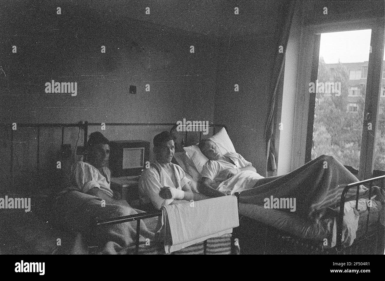 Second World War. Lazarett (probably in Holland). Wounded relatives of ...