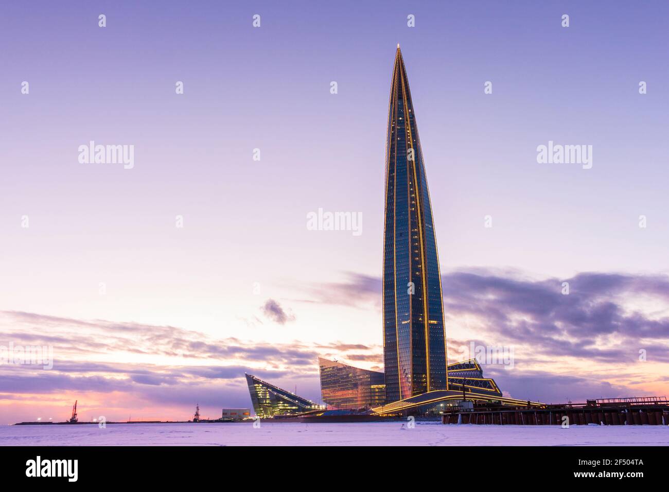 skyscraper sunset europe hi-tech architecture Lahta center Saint ...