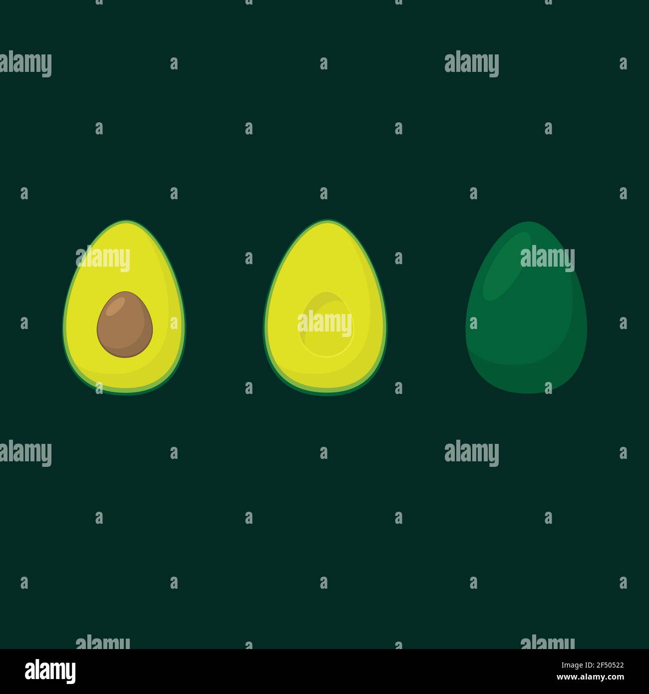 Avocado whole half pattern Stock Vector Images - Alamy