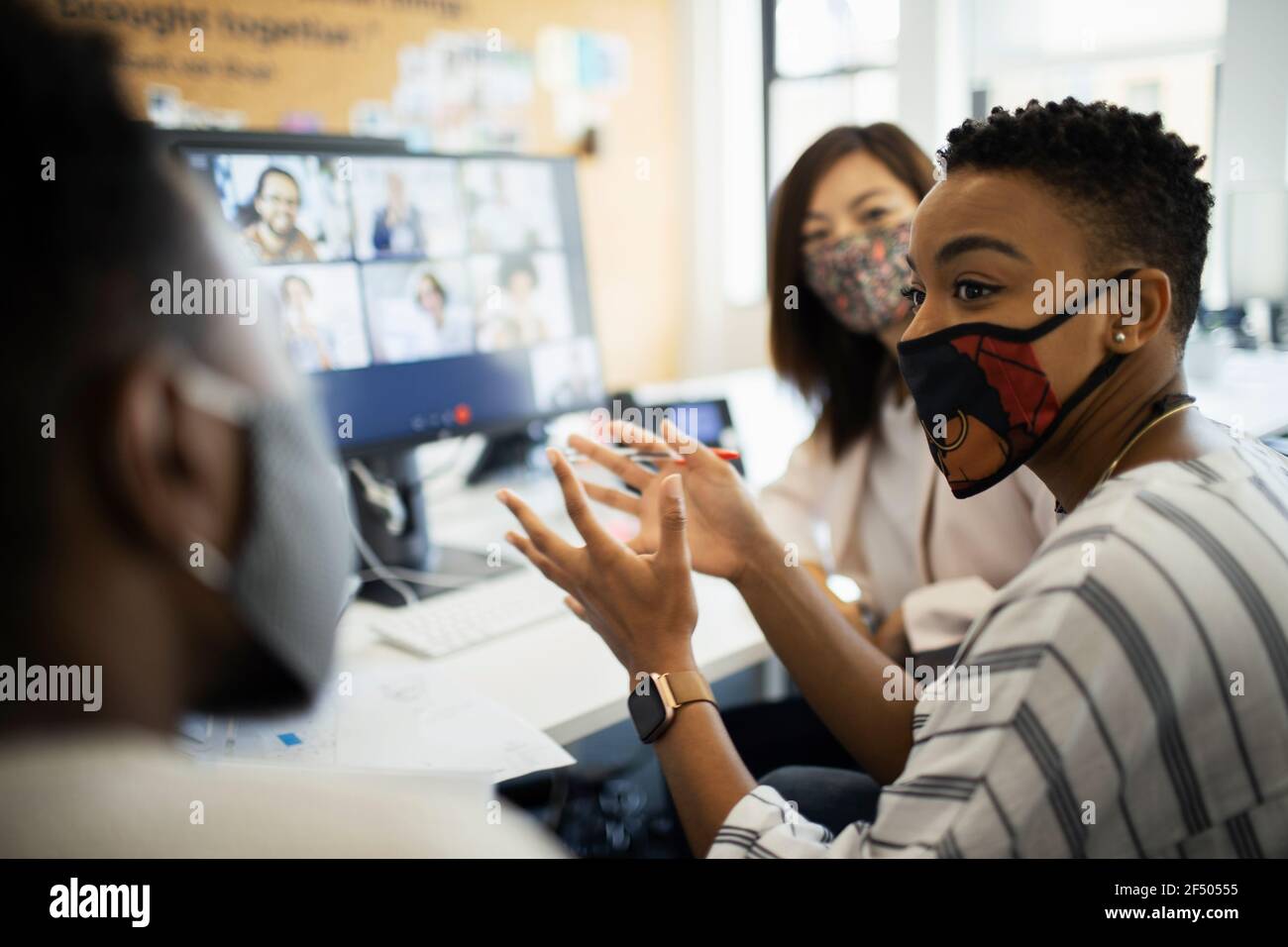 Business Video Conference Masks High Resolution Stock Photography and ...