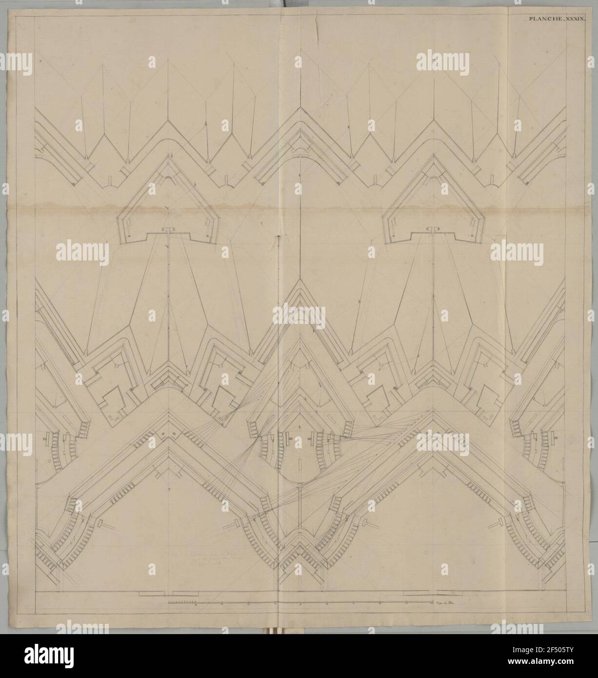 Fortress construction, ideal design, plant of a bastions attachment ...