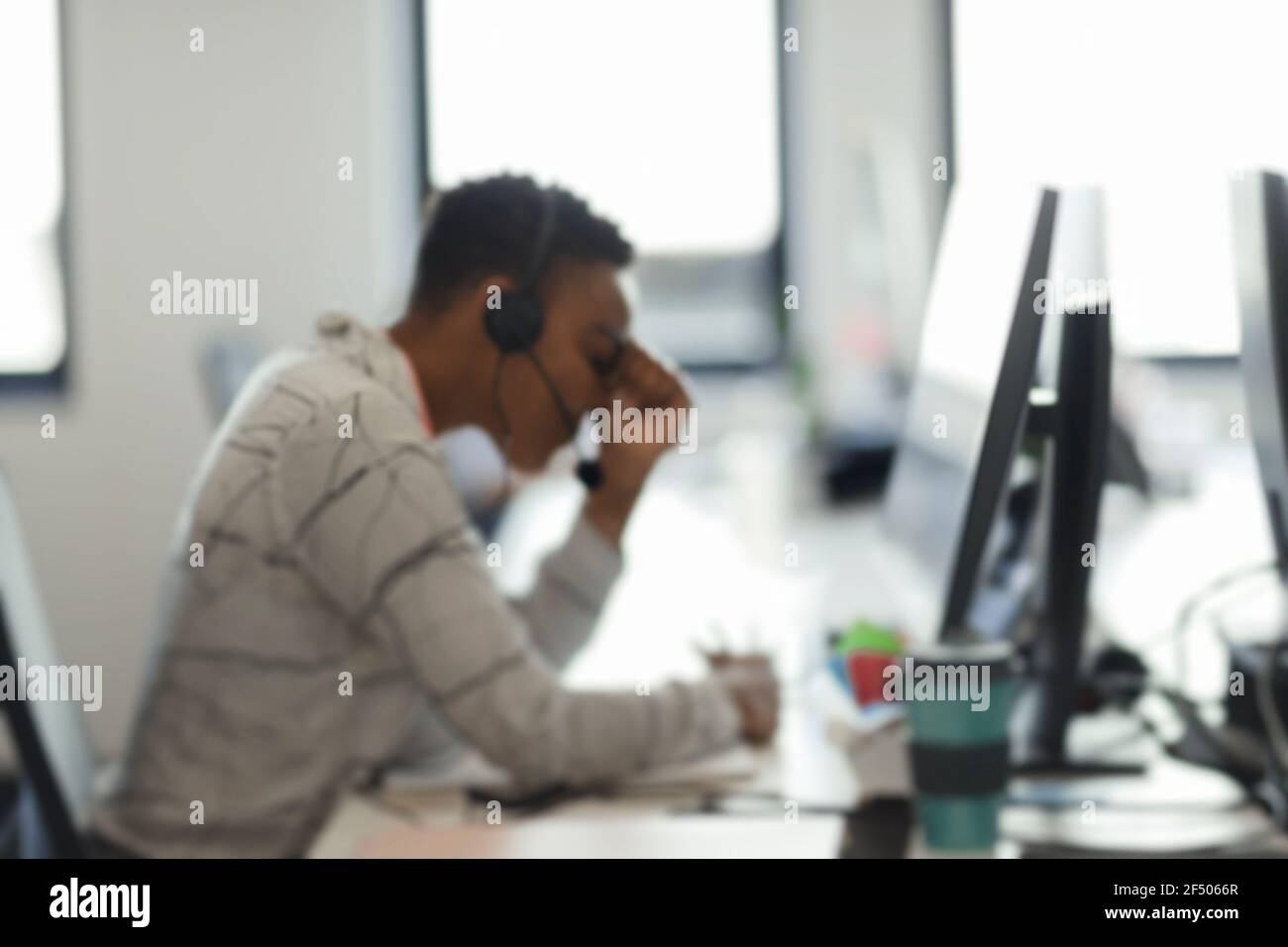 Tired woman in computer hi-res stock photography and images - Alamy