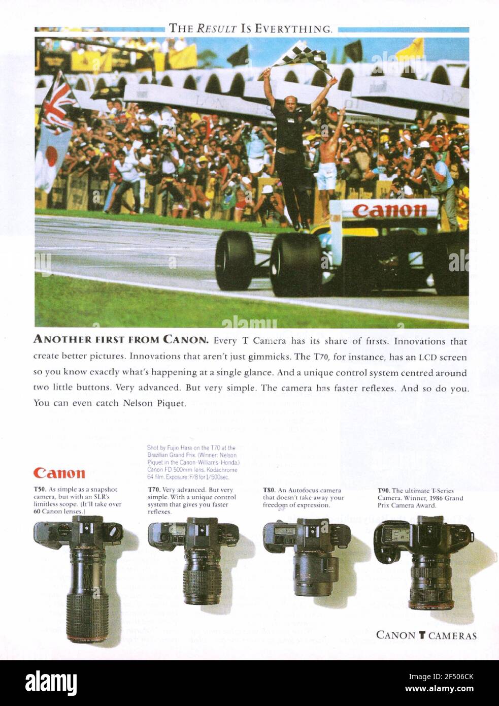 Poster ad advert advertisement of Canon vintage paper ad 1970s Stock ...