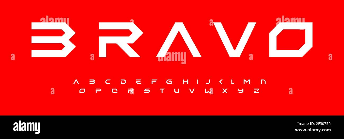 Modern geometric alphabet, modular font design, extended futuristic ...