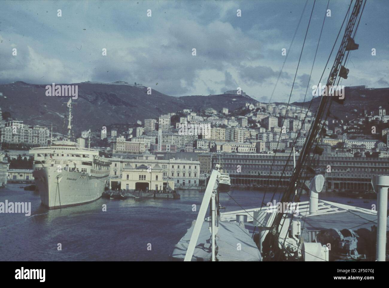 Travel photos. Partial view of a port city Stock Photo - Alamy