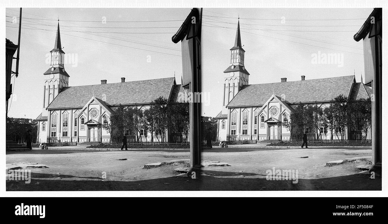 Tromso / Norway. Cathedral. View from Southeast with Central Risalit ...