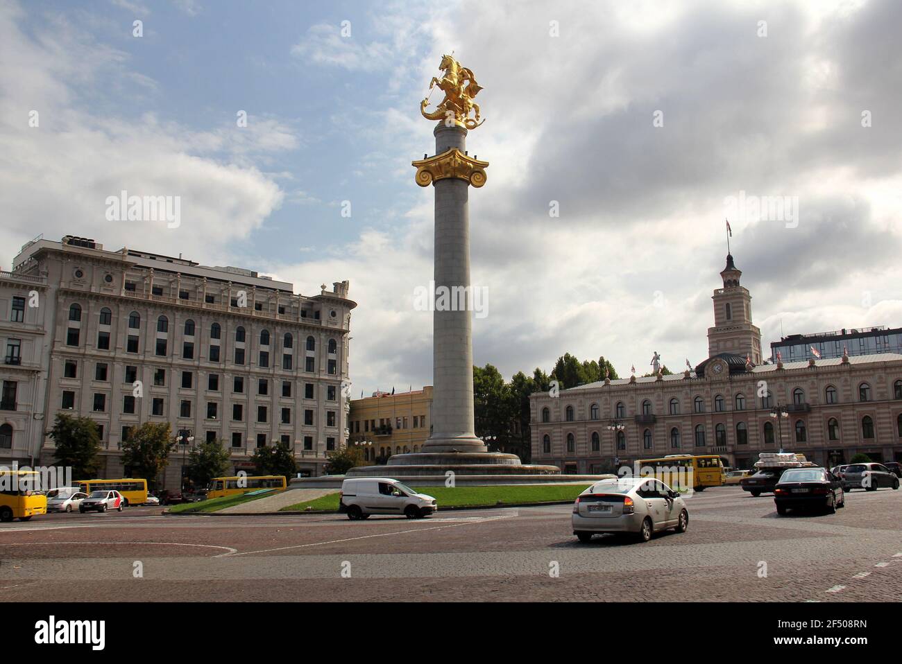 Freedom Monument with equestrian statue of Saint George, at the Liberty ...
