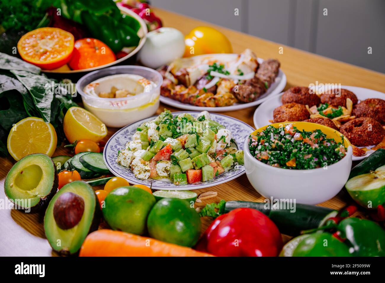 Healthy food clean eating selection: fruit, vegetable, seeds, superfood ...