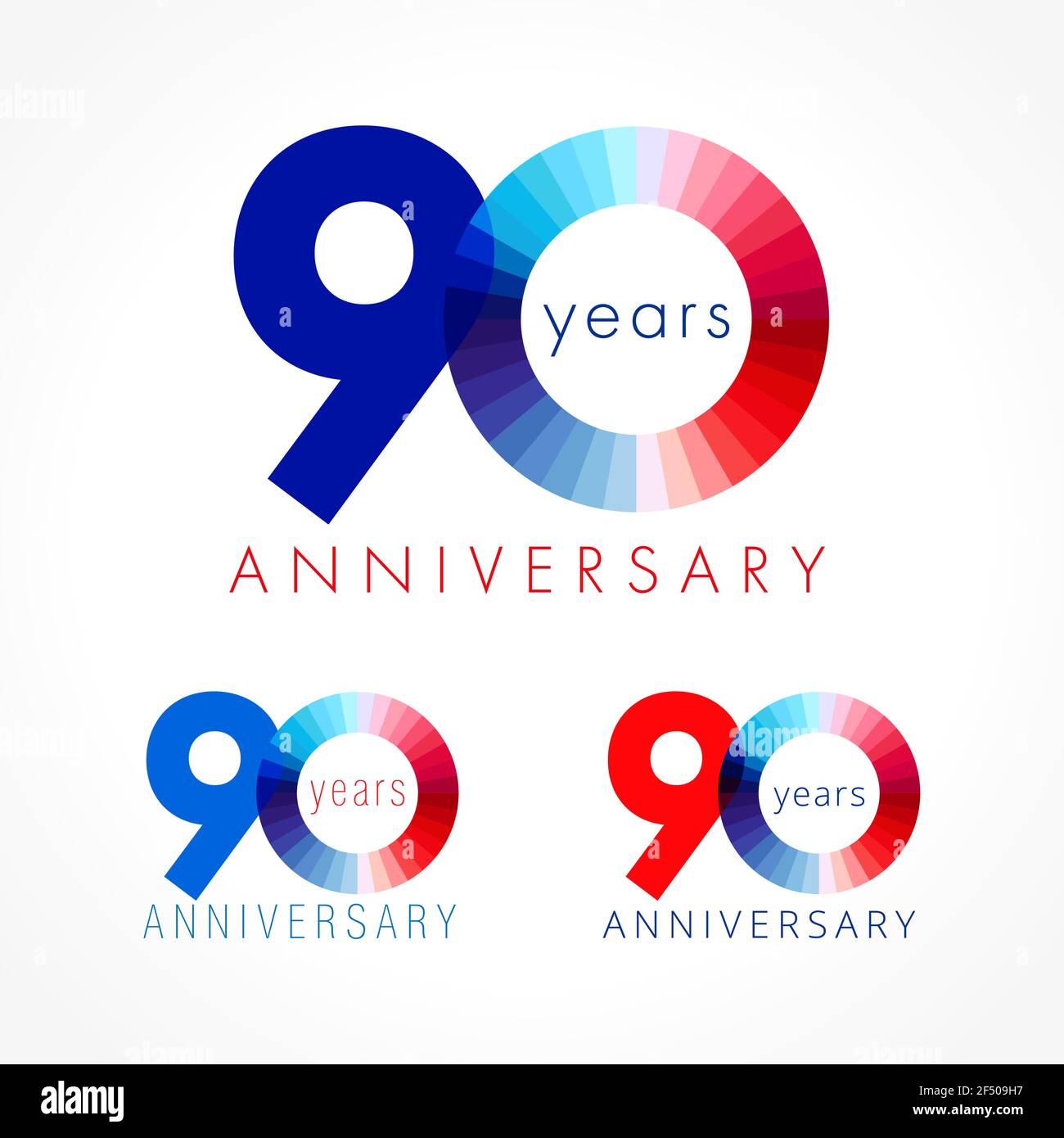 90 years old celebrating logo concept. Illustration of anniversary ...