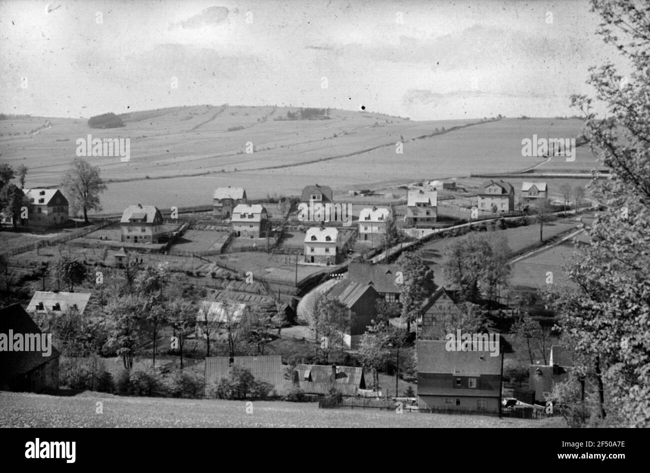 Middle village with settlement Stock Photo - Alamy