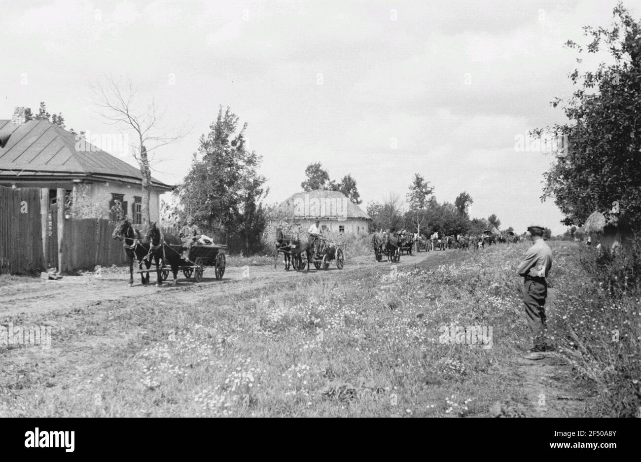 Second World War. Front pictures. Soviet Union. Convoy of the German ...