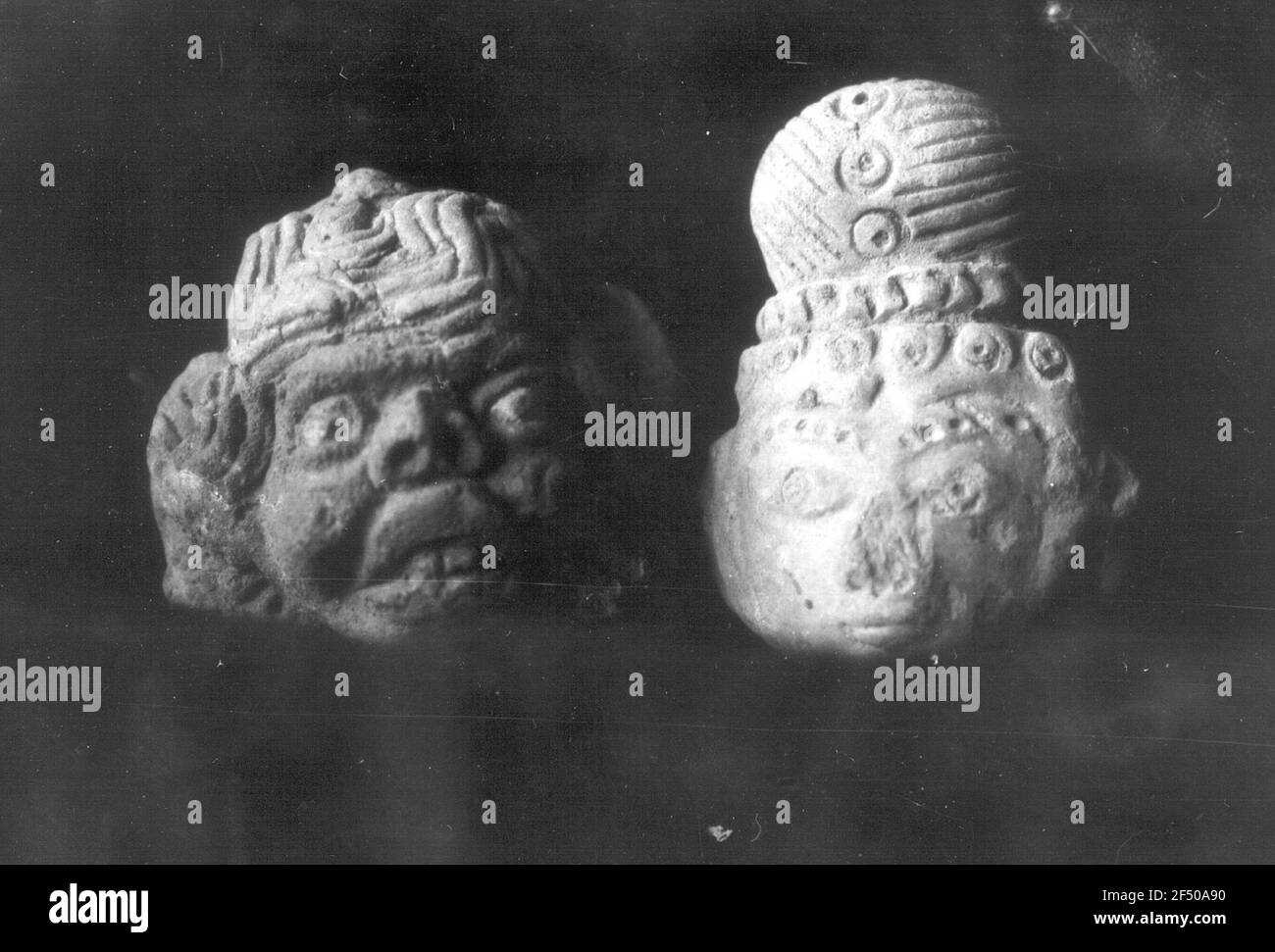 China. Dandan Oilik. Woman head / devi? (right) from later Gandhara ...