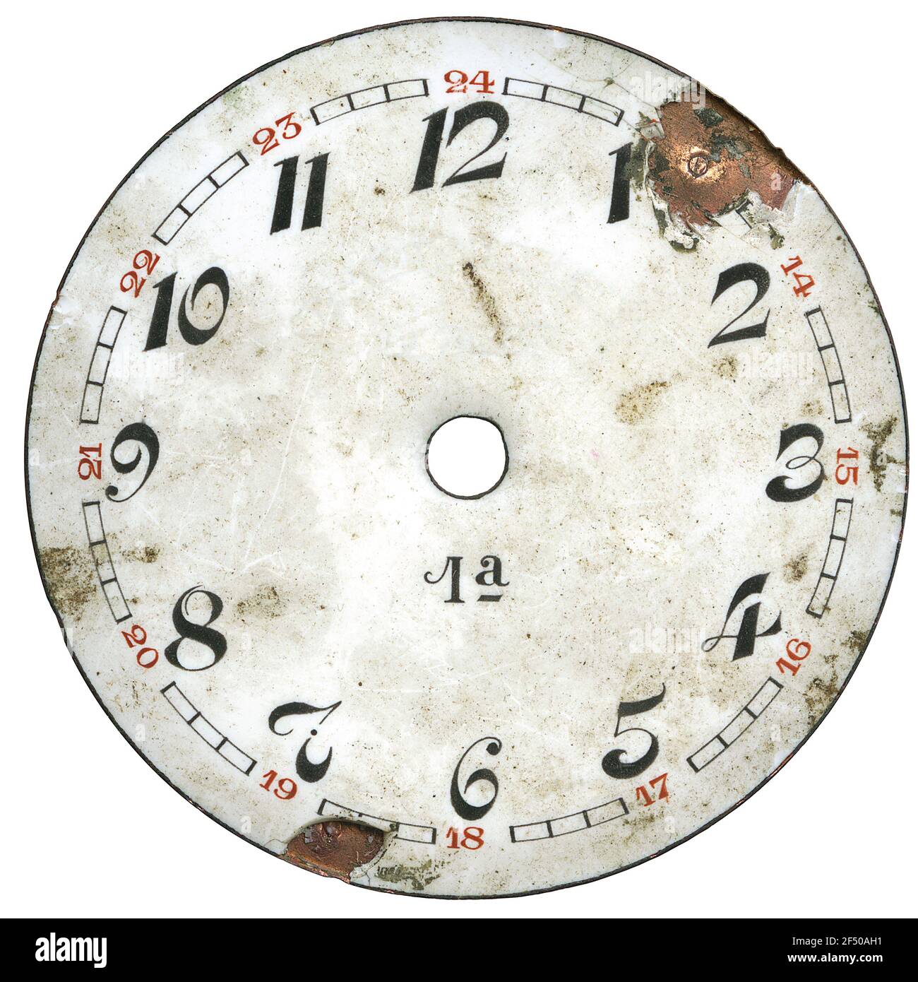 Antique pocket watch - cracked, broken and dirty enamel dial only Stock ...