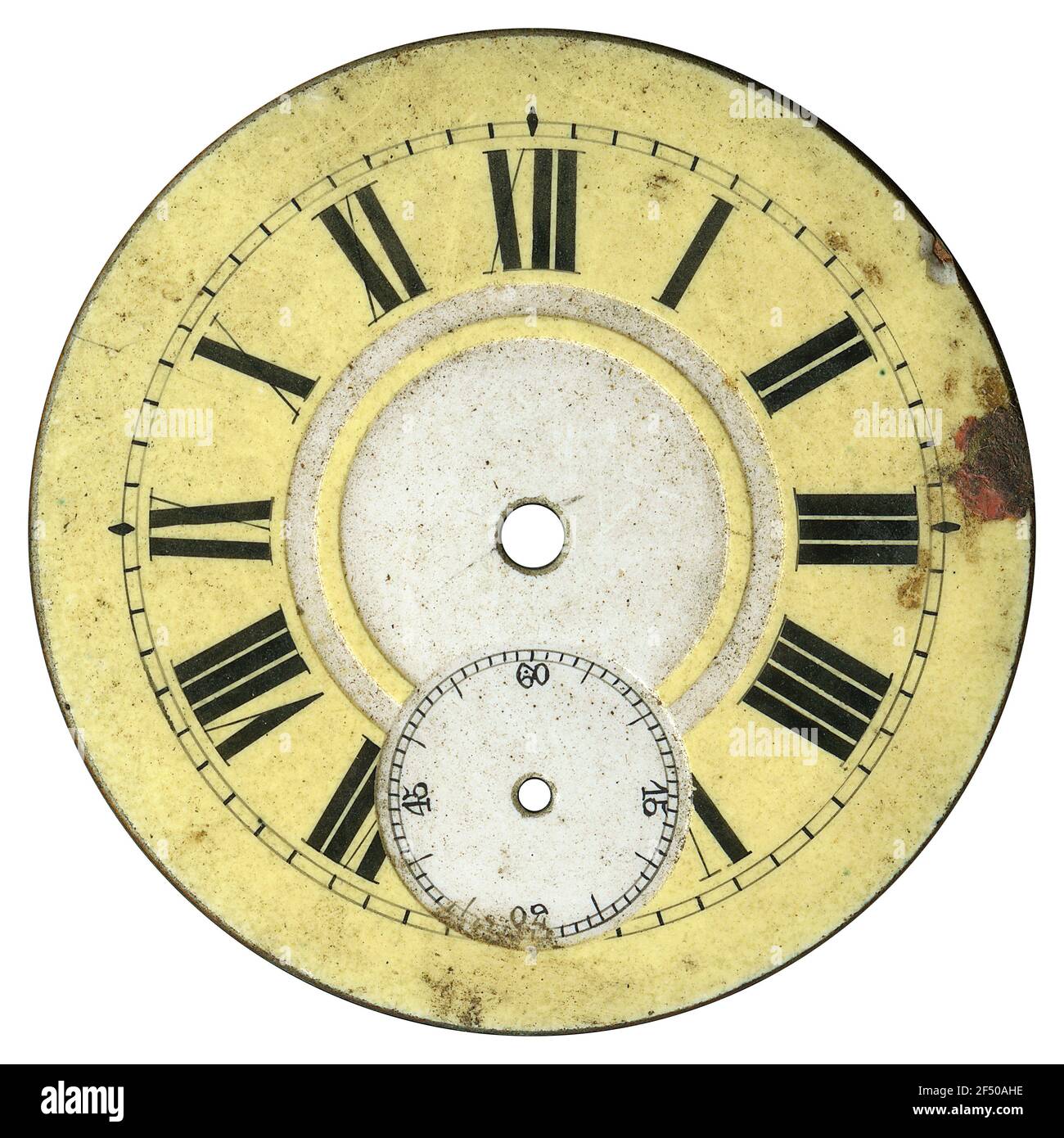 Antique pocket watch - cracked, broken and dirty enamel dial only Stock ...