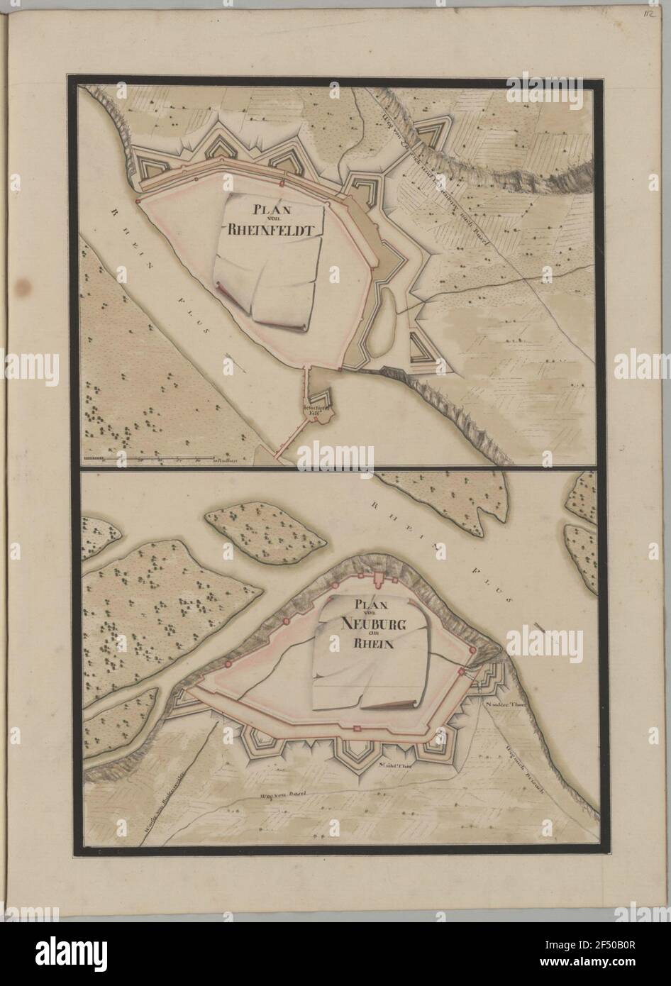 Plan of Neuburg am Rhein Stock Photo - Alamy