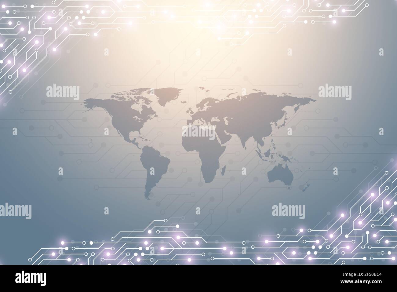 World Map Global Technology Networking Concept Digital Data