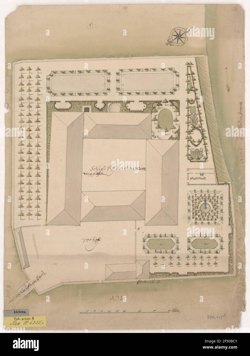 Trebsen, castle, map Stock Photo - Alamy
