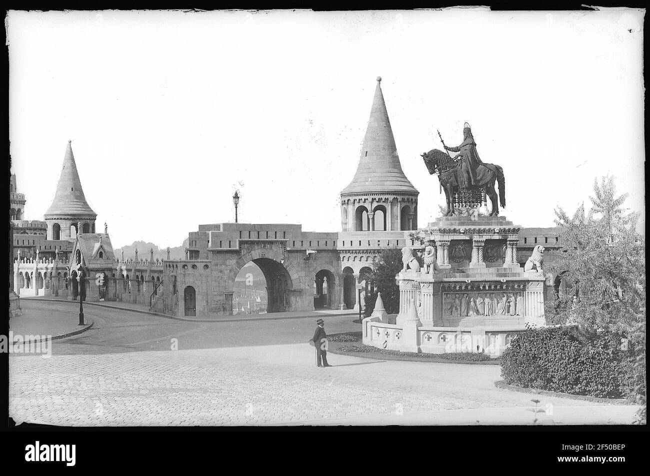 Budapest. King Stephan the holy (riderstand picture, 1906 Stock Photo ...