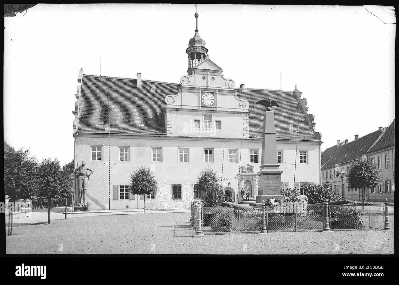 Belger. Market with town hall Stock Photo - Alamy