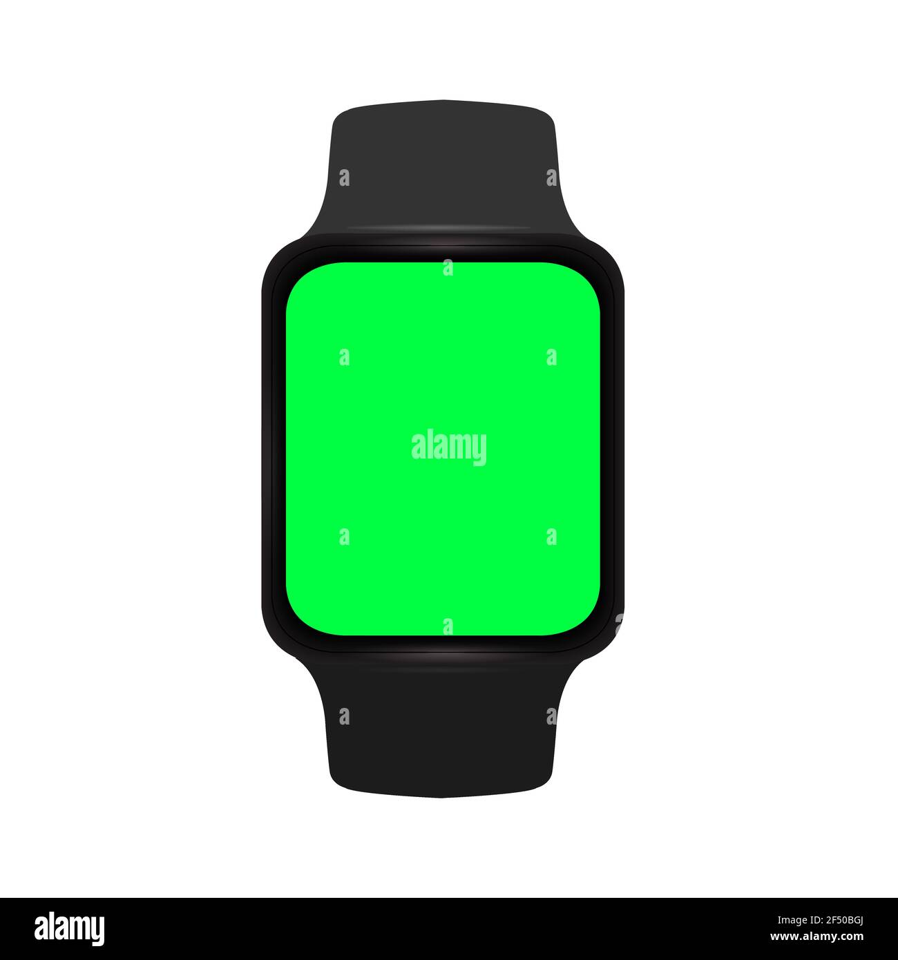 Smart Watch Realistic Vector Mockup with Green Chromakey screen. Vector ...