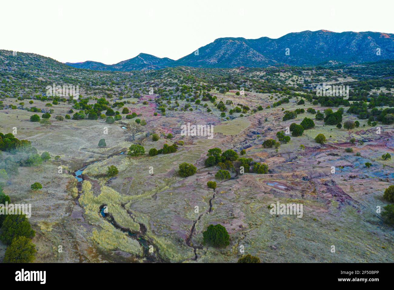 Aerial view of the valley and landscape in Matarachi in the ...