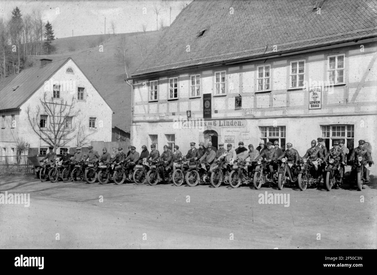 Motorcycle scale of the NSKK at the restaurant 6 Linden Stock Photo - Alamy