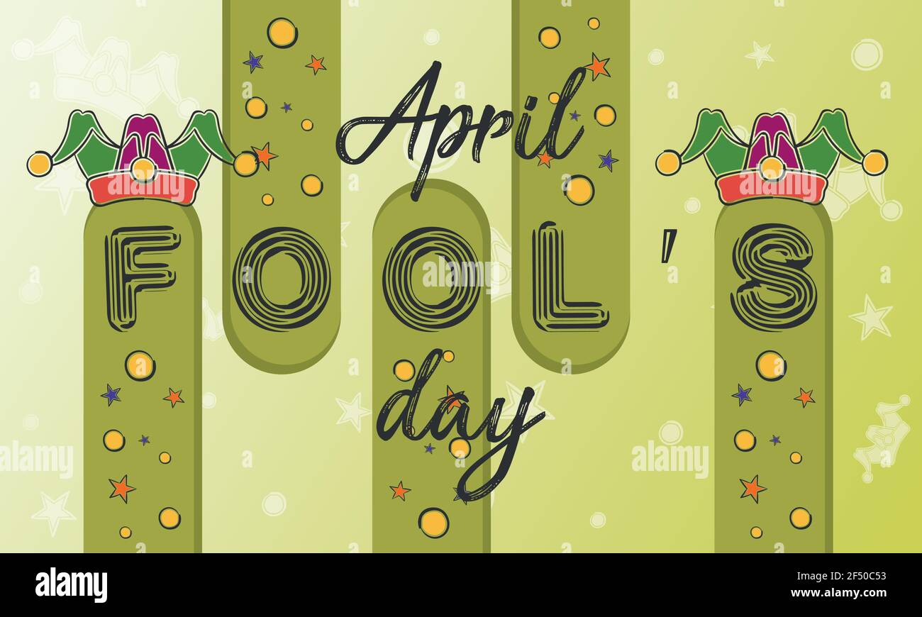 April fool day banner. Harlequin hats - Vector Stock Vector Image & Art ...