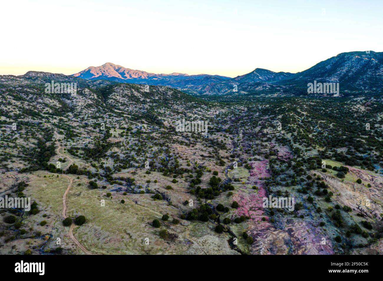 Aerial view of the valley and landscape in Matarachi in the ...