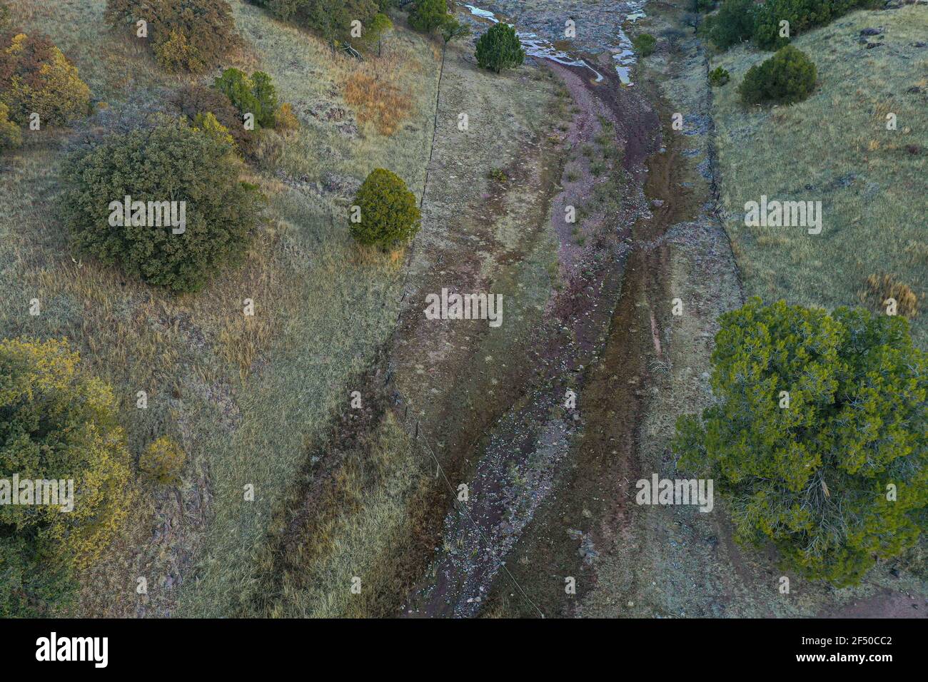 Aerial view of the valley and landscape in Matarachi in the ...