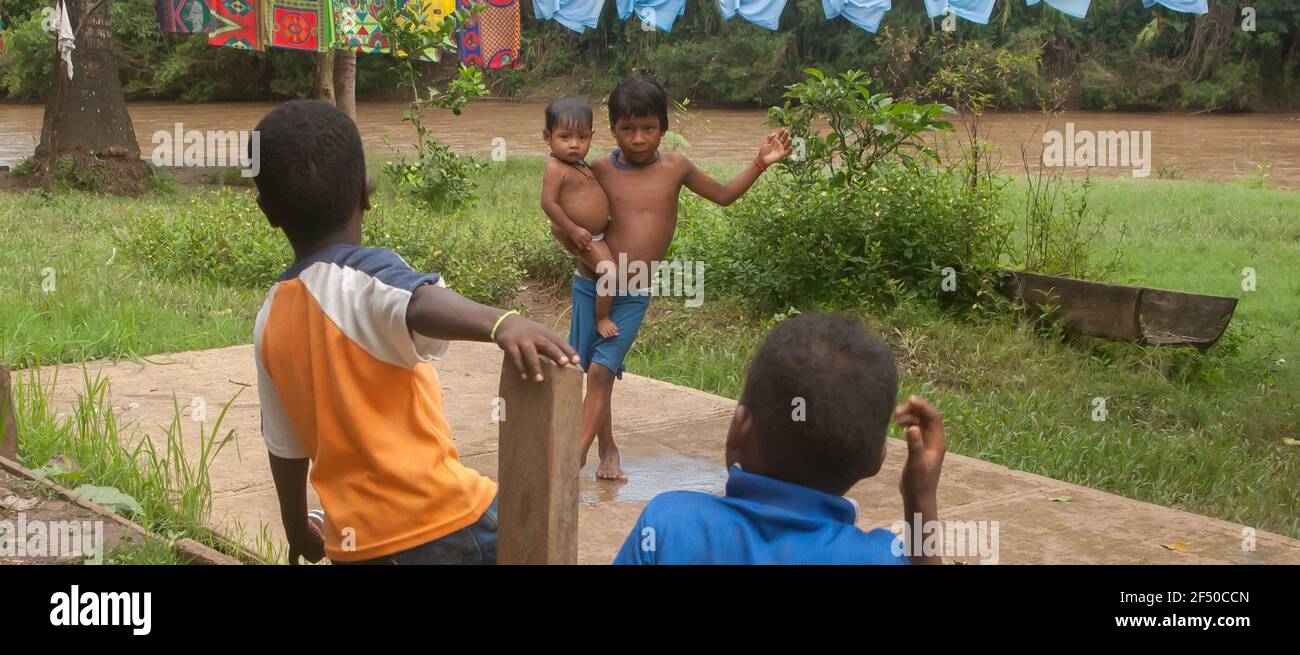 Darien Province, Panama. 07-18-2019. Portrait of an indigenous boy from ...