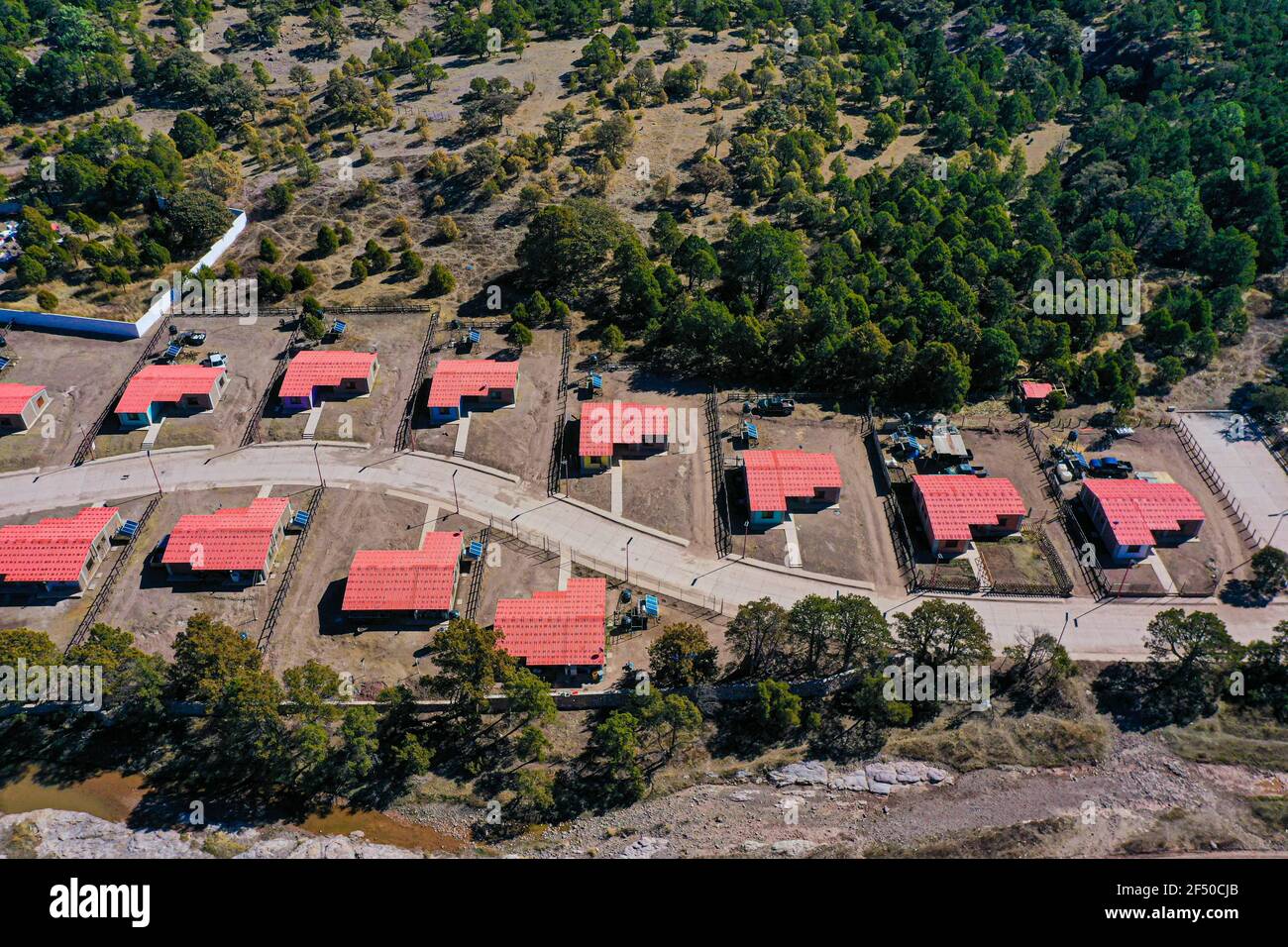 Aerial view of the community or town of Tarachi in the municipality of ...