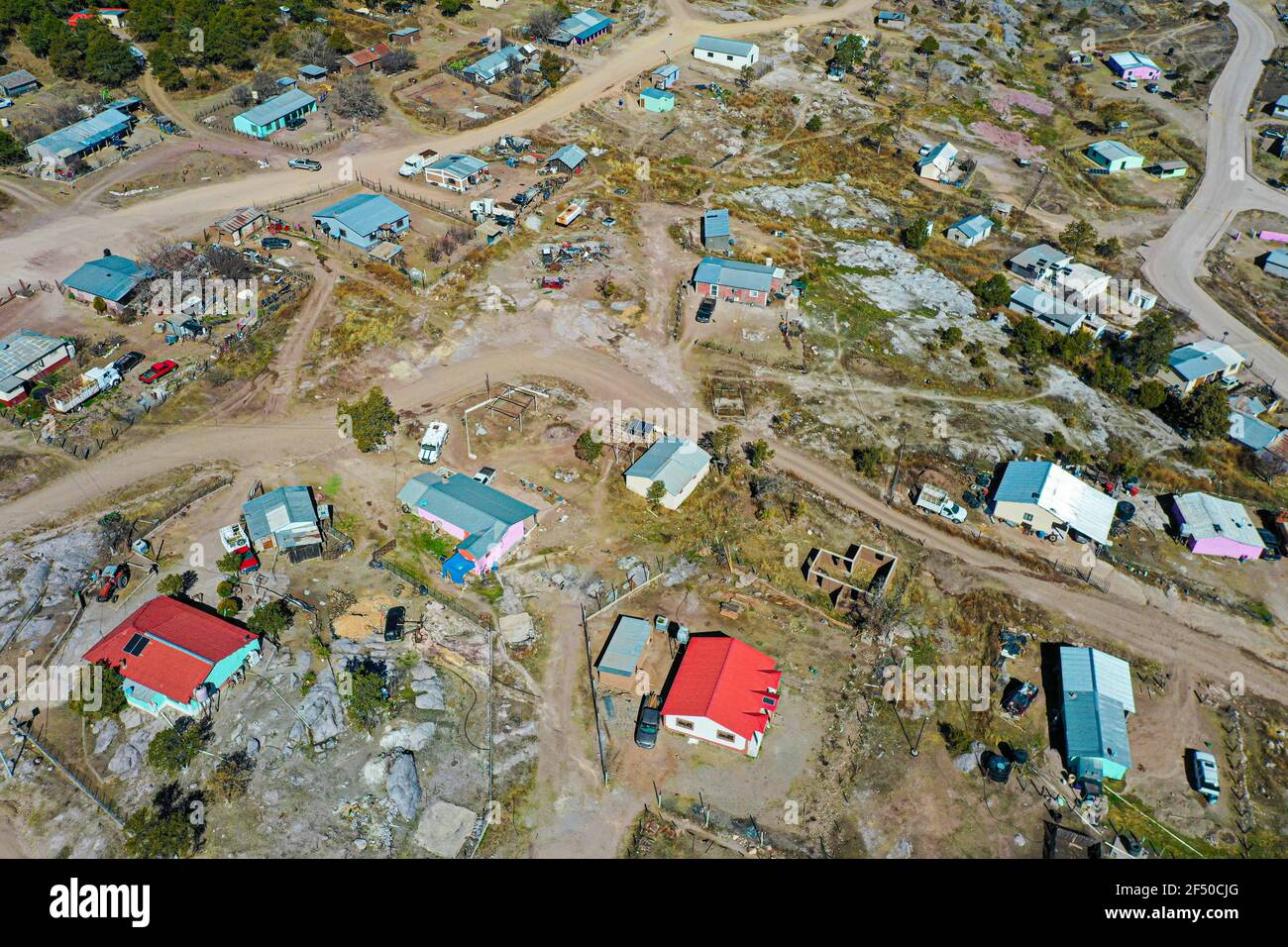 Aerial view of the community or town of Tarachi in the municipality of ...