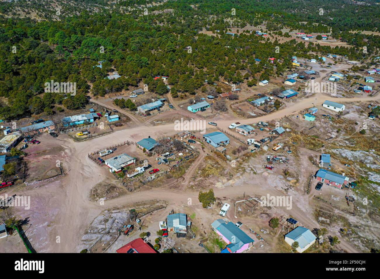 Aerial view of the community or town of Tarachi in the municipality of ...