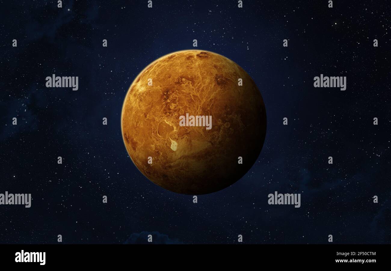 View of planet Venus from space. Space, nebula and planet Venus. This ...