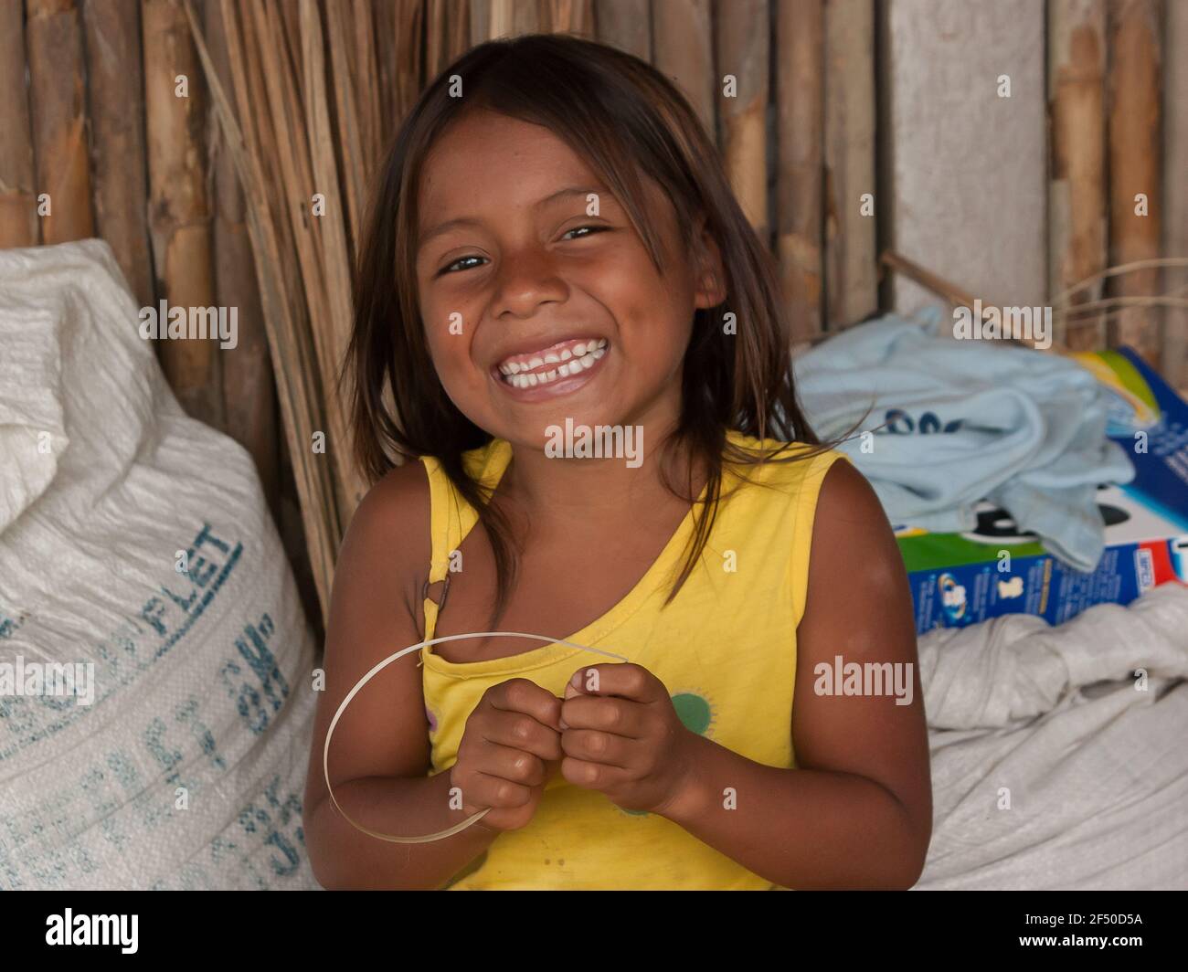 Darien Province, Panama. 07-18-2019. Portrait of and indigenous girl ...