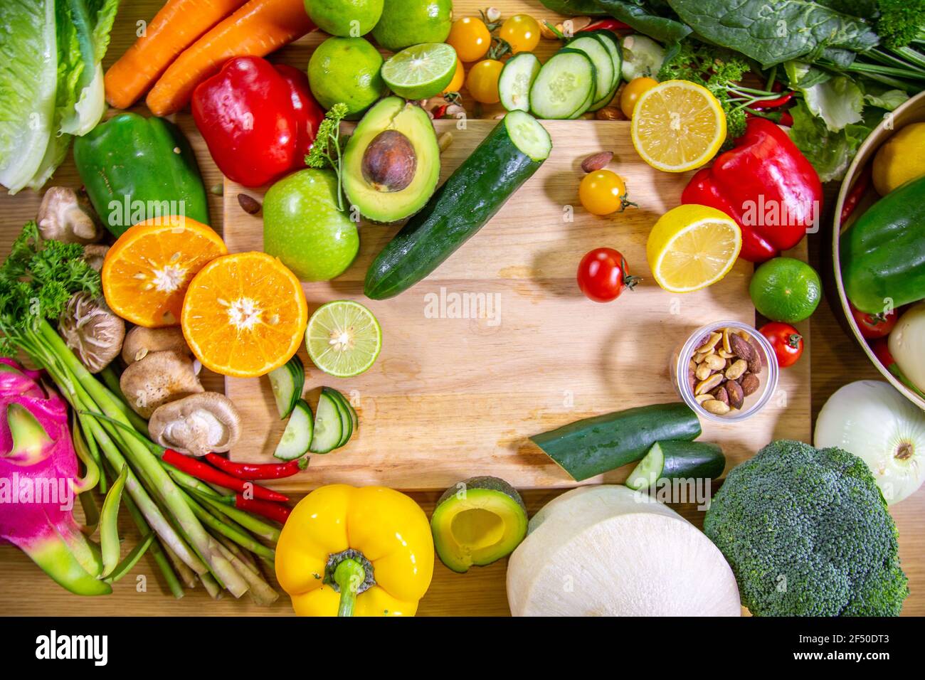 Healthy food clean eating selection: fruit, vegetable, seeds, superfood ...