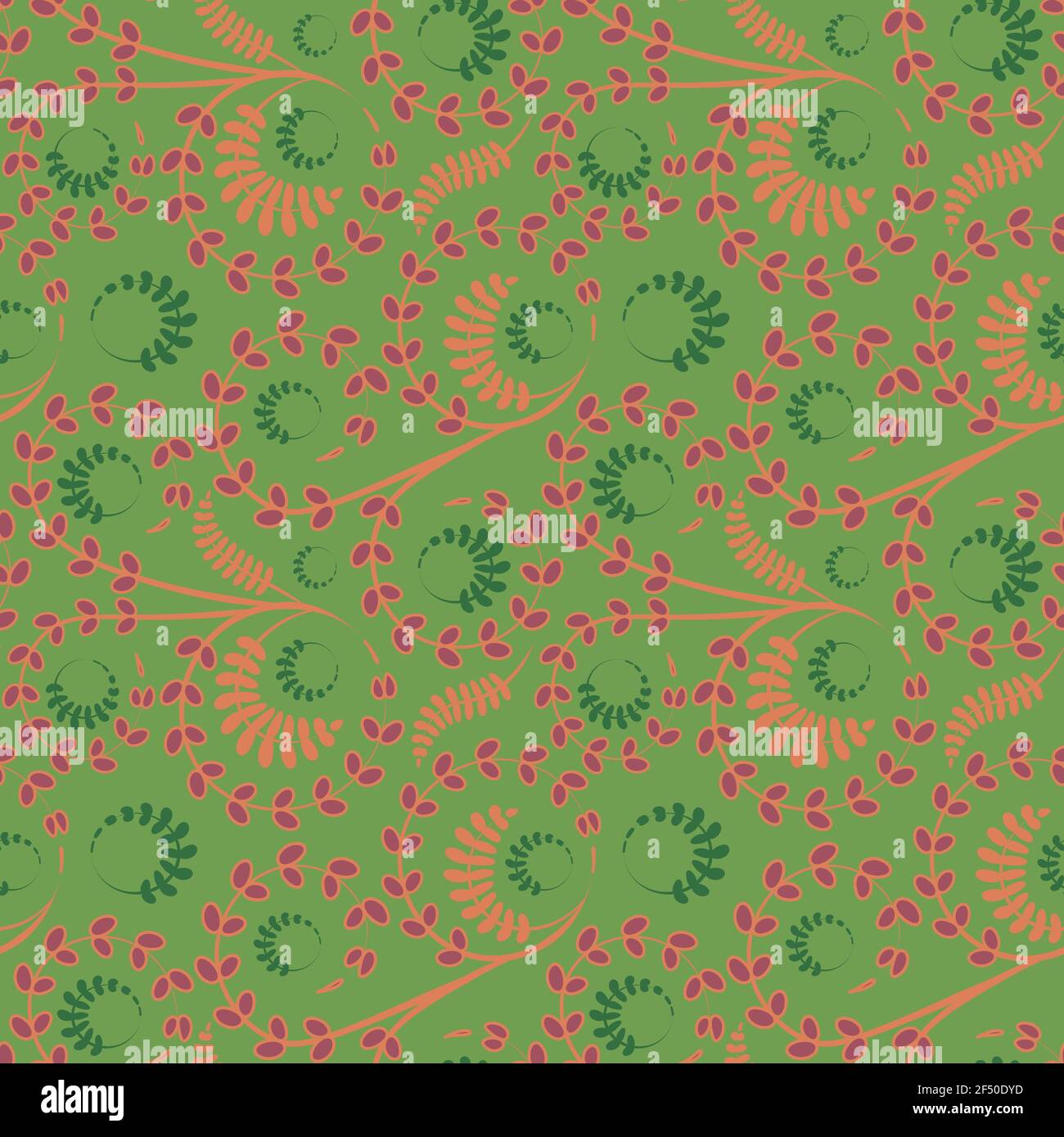 Seamless texture, pattern on a square background - flowers and leaves ...
