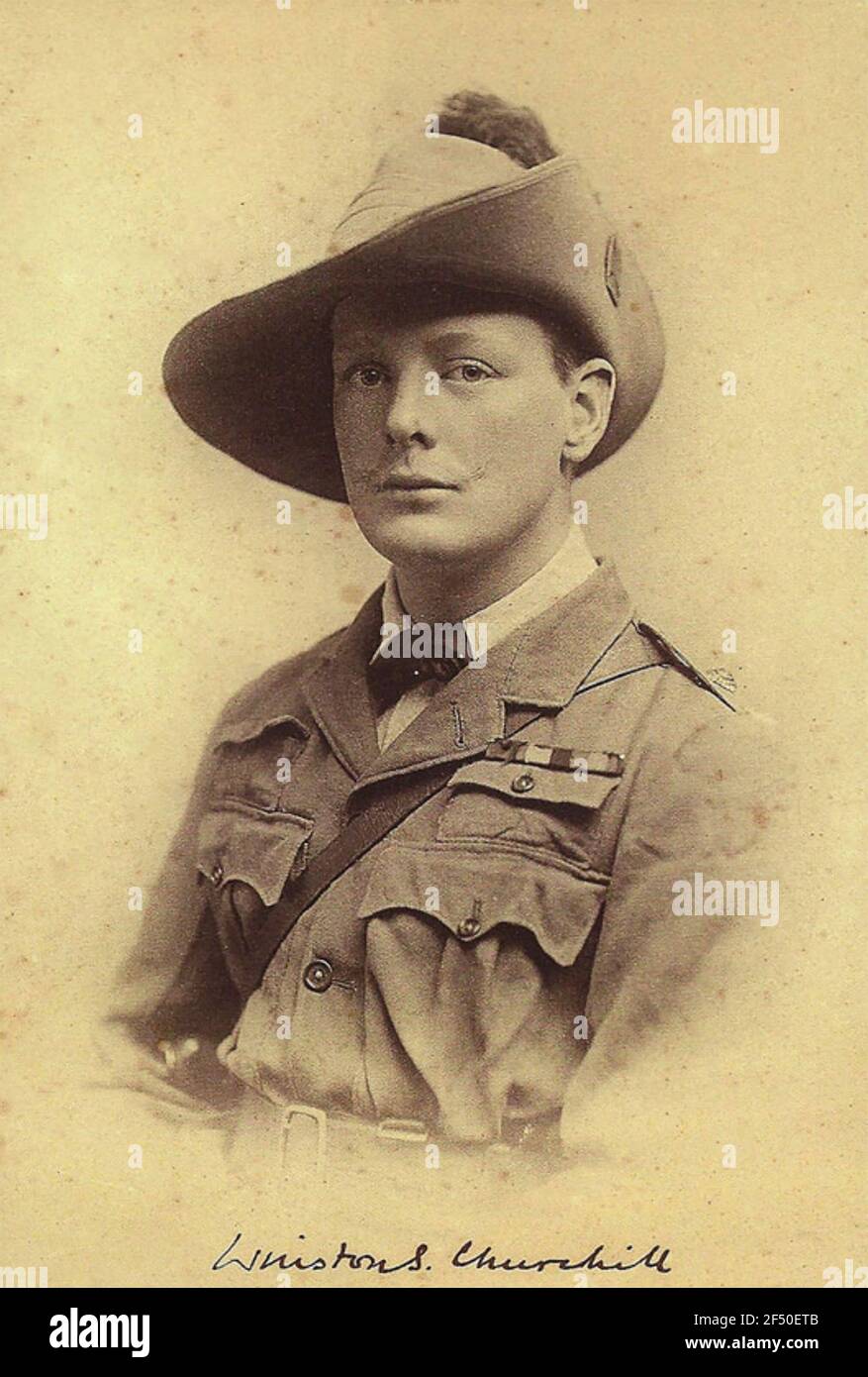 WINSTON CHURCHILL (1874-1965) British statesman about 1900 while ...