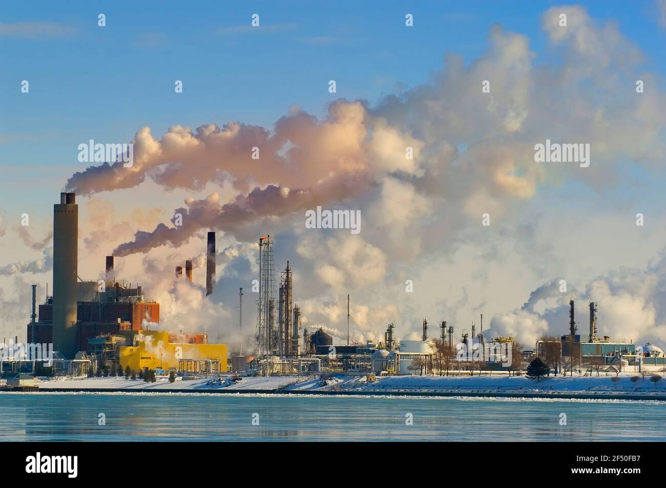 Air Pollution from Chemical Industry on the St. Clair River at Port ...