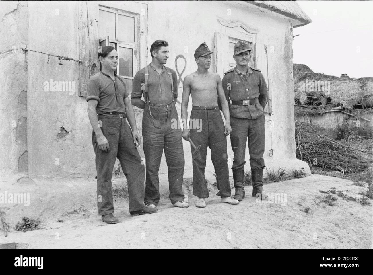 Second World War. Front pictures. Soviet Union. Group of four men ...
